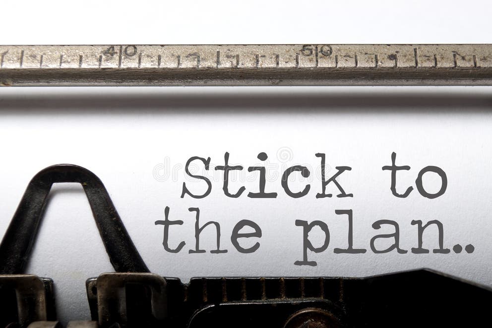 Stick to the plan stock image. Image of motivation, typewriter - 98856901