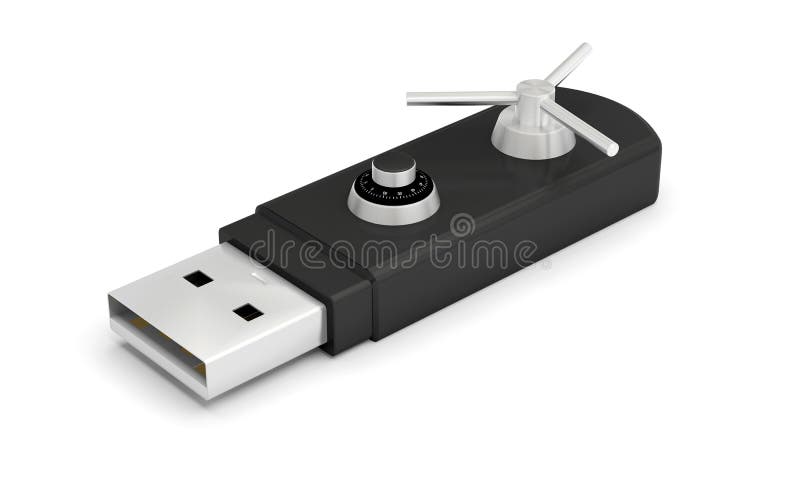 Stick USB Key Security Safe Stock Illustration - Illustration of byte ...