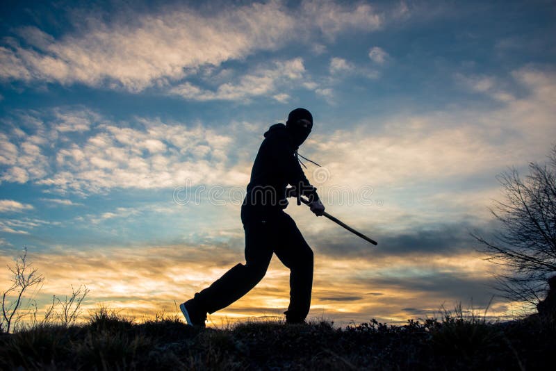 Stick Weapons Combat Training Stock Image - Image of martial, mano ...