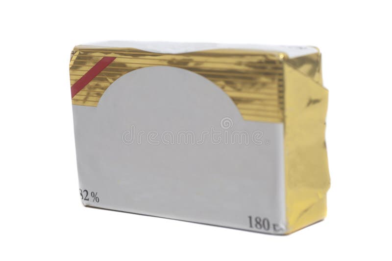 Stick of Wrapped Butter Isolated on White Background Stock Photo ...