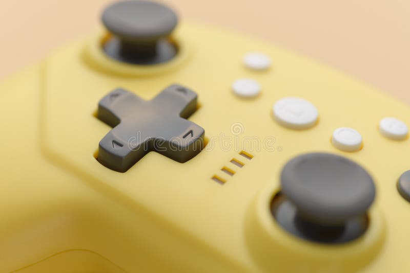 Stick of a Yellow Game Controller Close-up. Video Games, Entertainment ...