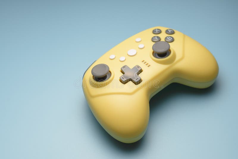 Stick of a Yellow Game Controller Close-up. Video Games, Entertainment ...