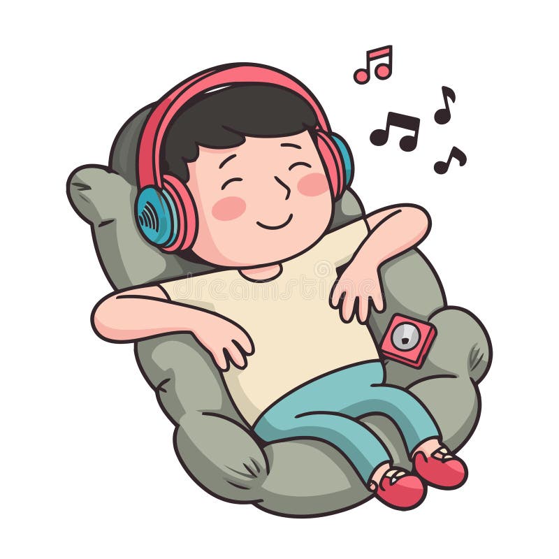 Music Fan Dancing in Rain with Headphones and Joyful Steps Stock ...