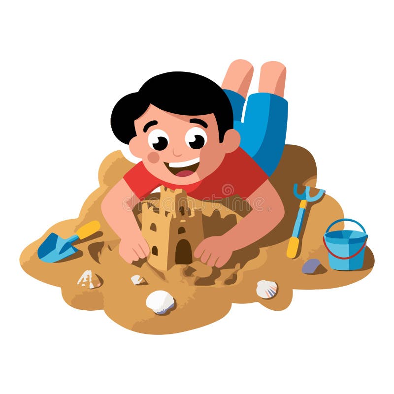 Exploring Tiny Tide Pools on Sunny Afternoon Stock Illustration ...