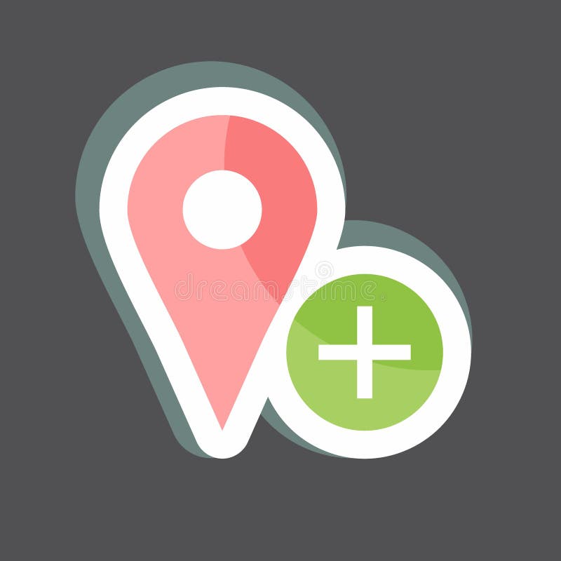 Sticker Add Location. Suitable for User Interface Symbol. Simple Design ...