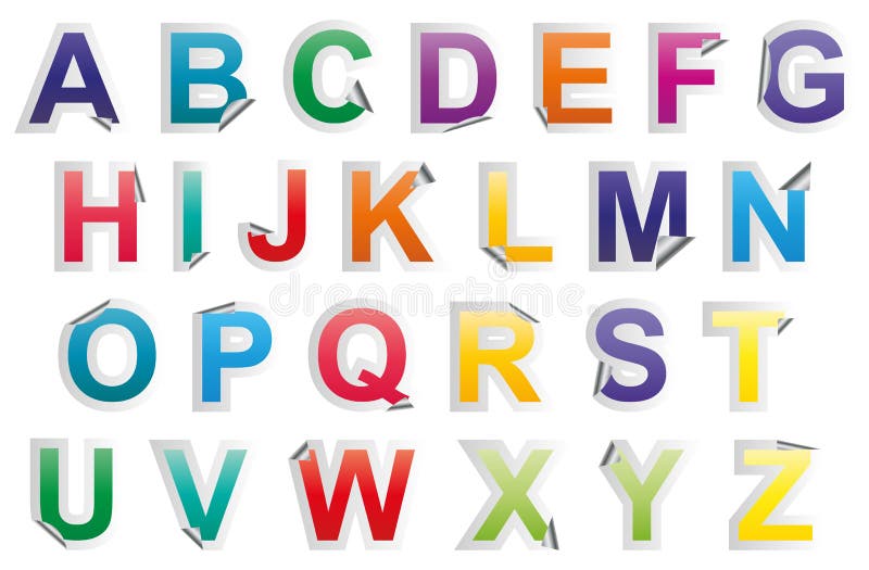 Sticker alphabet stock vector. Illustration of text, letter - 27476135