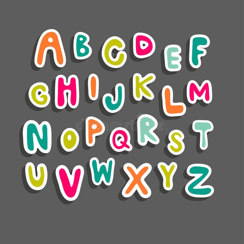 Sticker Alphabet. Vector Illustration. Stock Vector - Illustration of ...