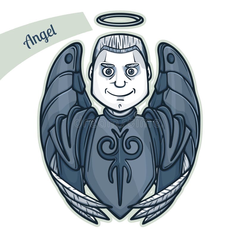 Sticker Angel stock vector. Illustration of vintage, cherub - 49111815