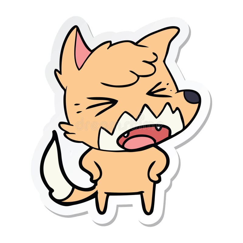 Sticker of a Angry Cartoon Fox Stock Vector - Illustration of cute ...