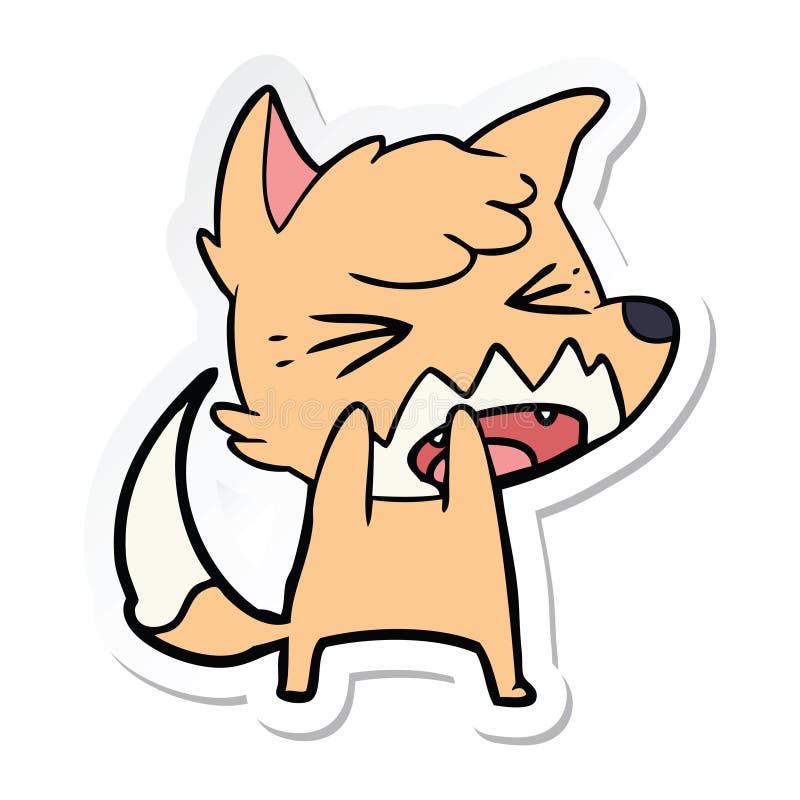 Sticker of a Angry Cartoon Fox Stock Vector - Illustration of cartoon ...