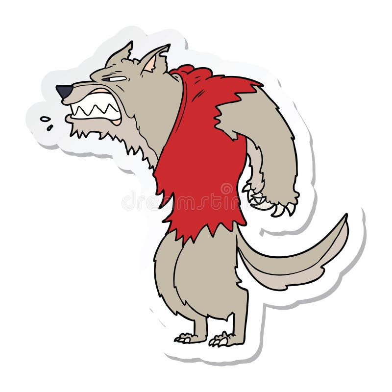 Sticker of a Angry Werewolf Cartoon Stock Vector - Illustration of ...