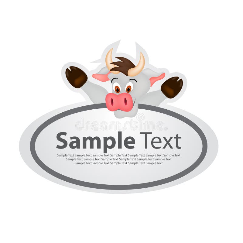 Sticker With Animal Design - Cow Stock Vector - Illustration of smile ...