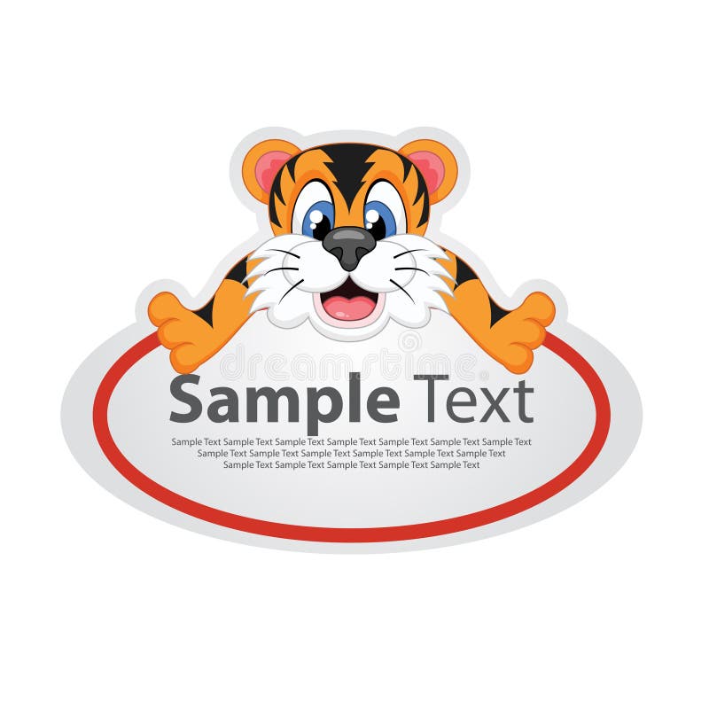Sticker with Animal Design - Tiger Stock Vector - Illustration of ...