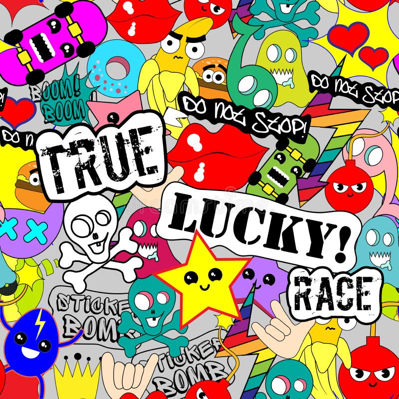 Sticker art stock illustration. Illustration of seamless - 68743219