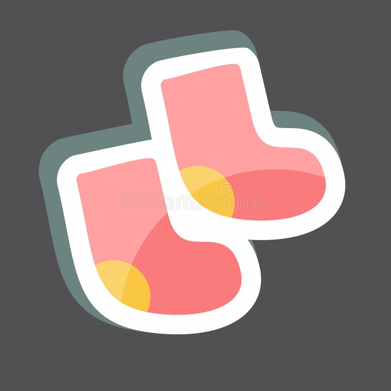 Sticker Baby Socks. Suitable for Baby Symbol. Simple Design Editable ...