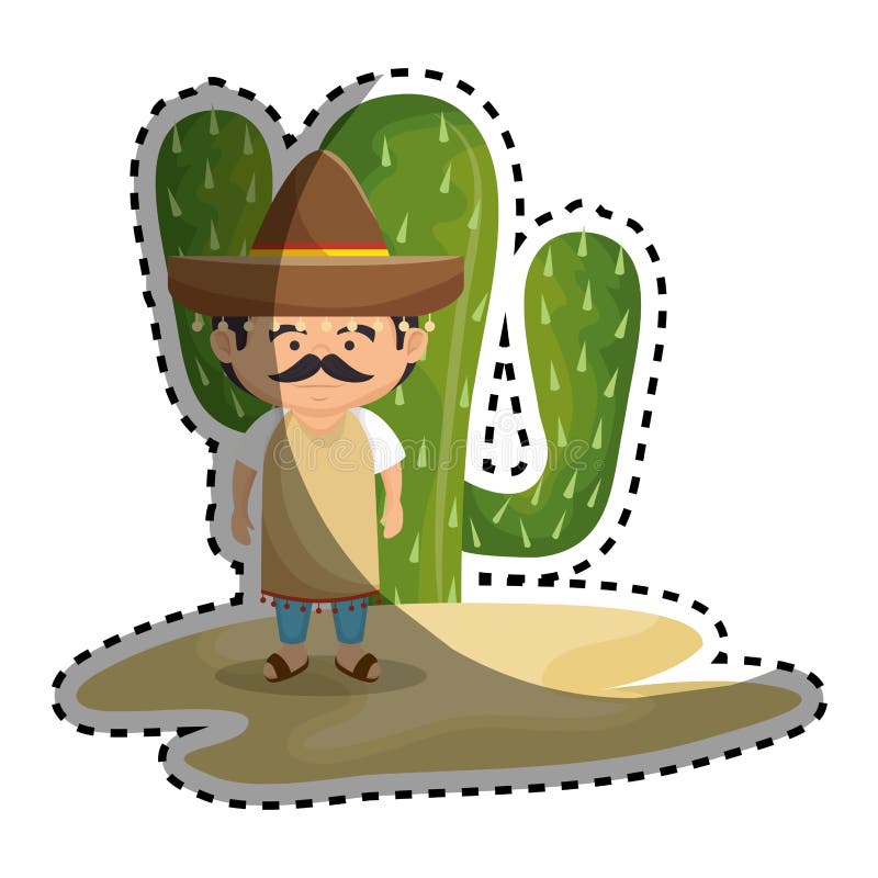 Sticker Cactus Mexican Hat Thorns Stock Illustrations – 17 Sticker ...