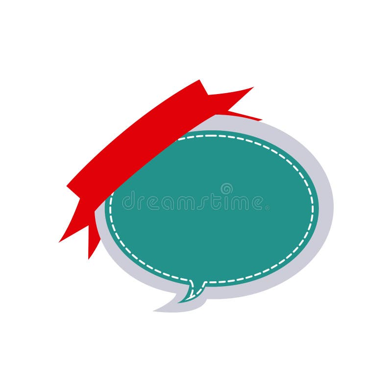 Sticker Balloon Dialog Box Design with Ribbon Stock Illustration ...