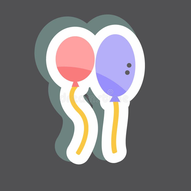 Sticker Balloons. Suitable for Party Symbol. Simple Design Editable ...