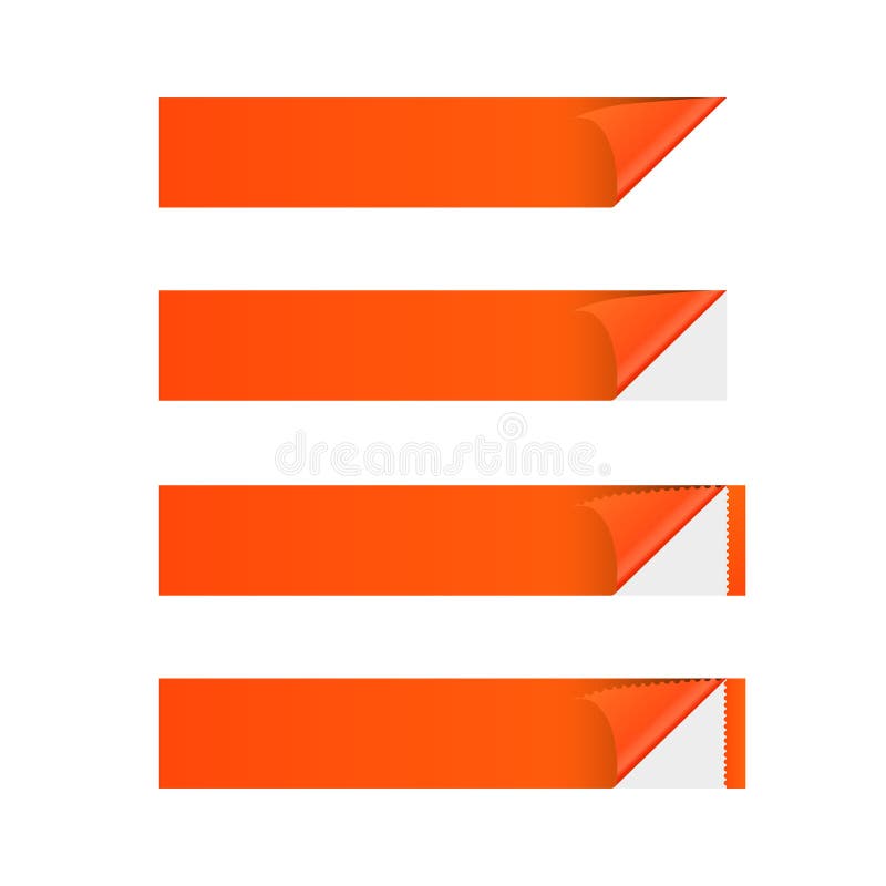 Sticker banner orange stock illustration. Illustration of docket - 90282527