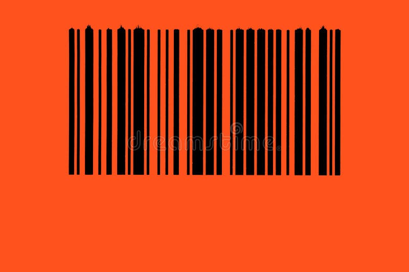 Sticker Barcode Paper Orange and Black Color Stock Photo - Image of ...