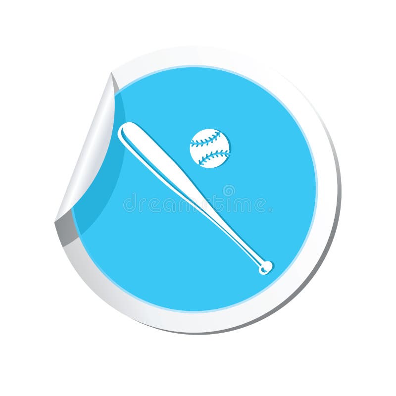 Sticker with Baseball Symbol Icon Stock Vector - Illustration of ...