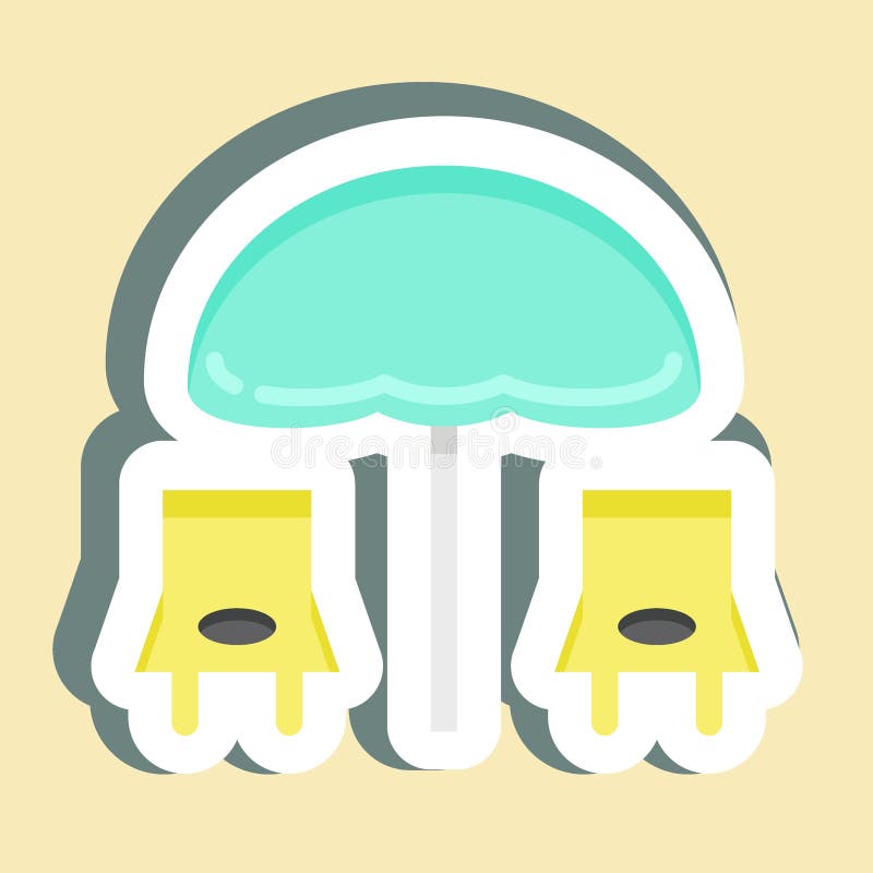 Sticker Beach. Suitable for City Park Symbol. Simple Design Editable ...