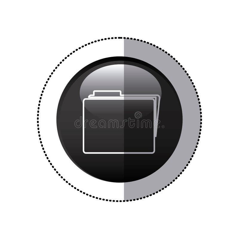 Sticker Black Circular Frame with Folder Icon Stock Illustration ...