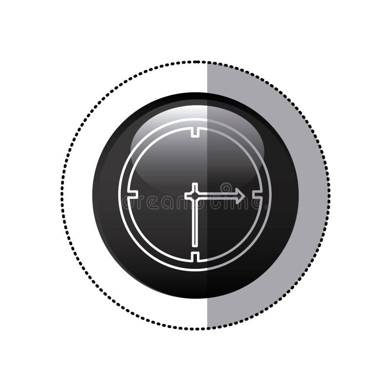 Sticker Black Circular Frame with Wall Clock Icon Stock Illustration ...