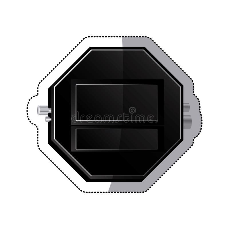 Sticker Black Empty Screen Digital Chronometer Stock Illustration ...
