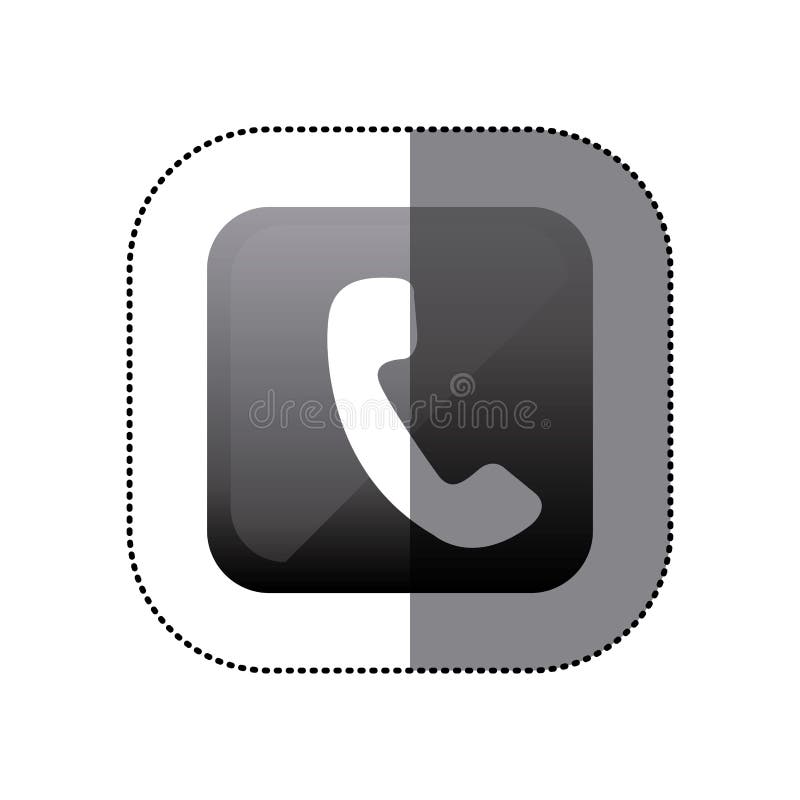 Sticker Black Square with Phone Icon Stock Illustration - Illustration ...