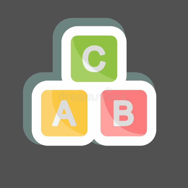 Sticker Blocks 1. Suitable for Toy Symbol. Simple Design Editable ...
