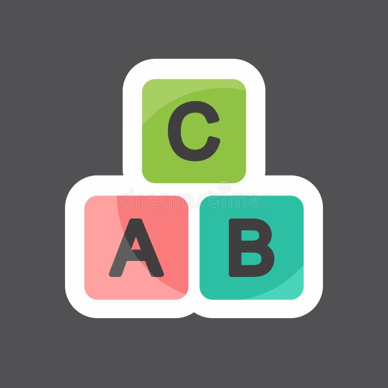 Sticker Blocks 1. Suitable for Toy Symbol. Simple Design Editable ...