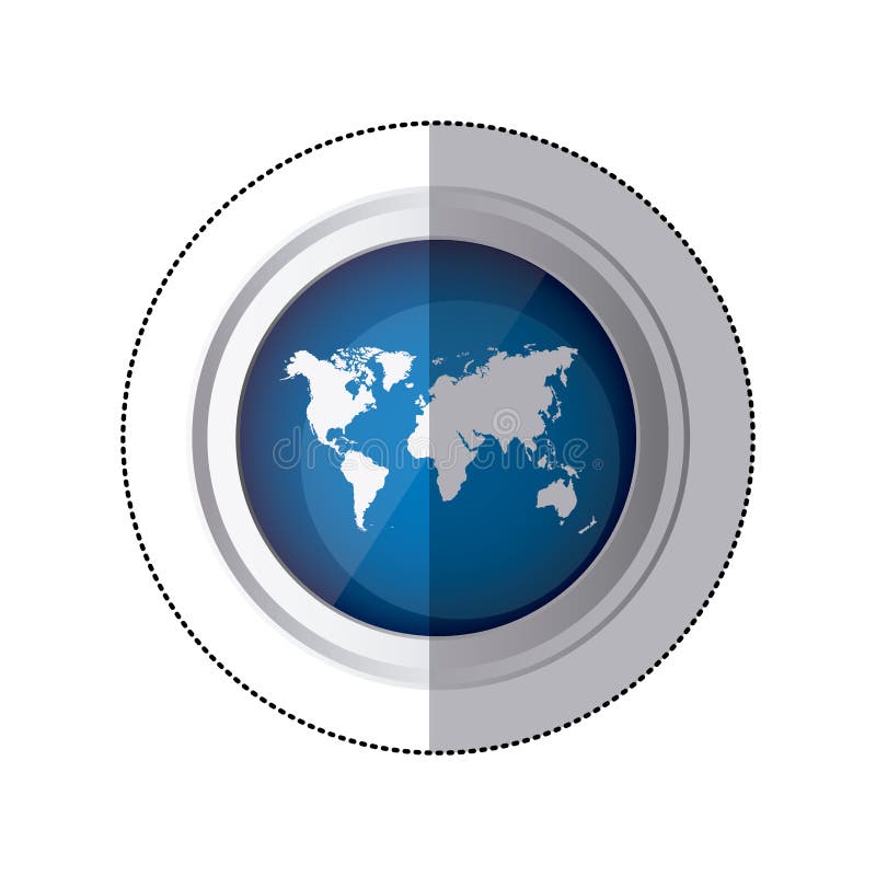 World Map Circular Button Stock Illustrations – 303 World Map Circular ...