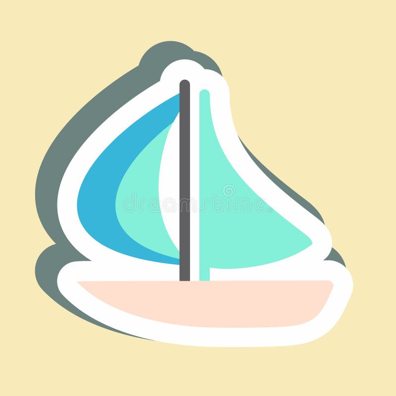 Sticker Boat - Simple Illustration,Editable Stroke Stock Illustration ...