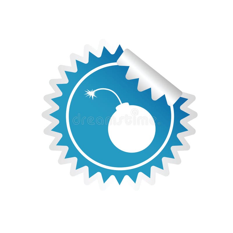 Sticker of bomb blue stock vector. Illustration of burning - 54952587