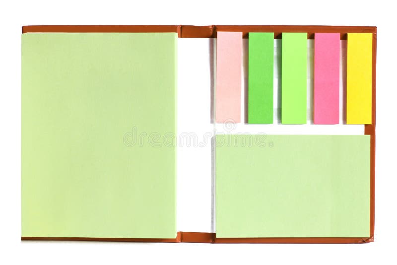 Sticker Book on White Background. Colored Pieces of Paper Stock Image ...