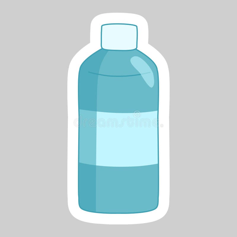 Sticker with Bottle with Cleaning Liquid Soap or Detergent with Empty ...