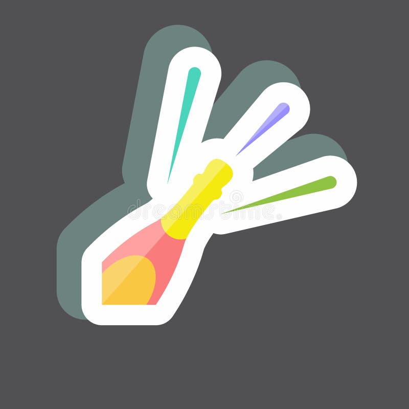 Sticker Bottle Opening. Suitable for Party Symbol. Simple Design ...