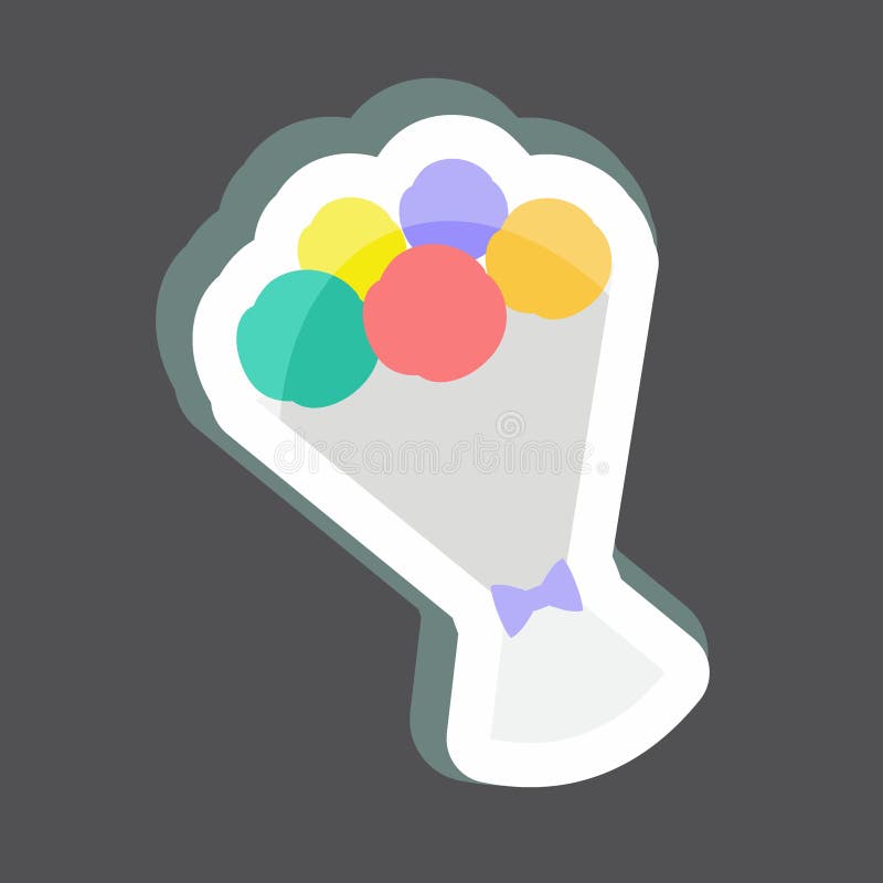 Sticker Bouquet. Suitable for Wedding Symbol. Simple Design Editable ...