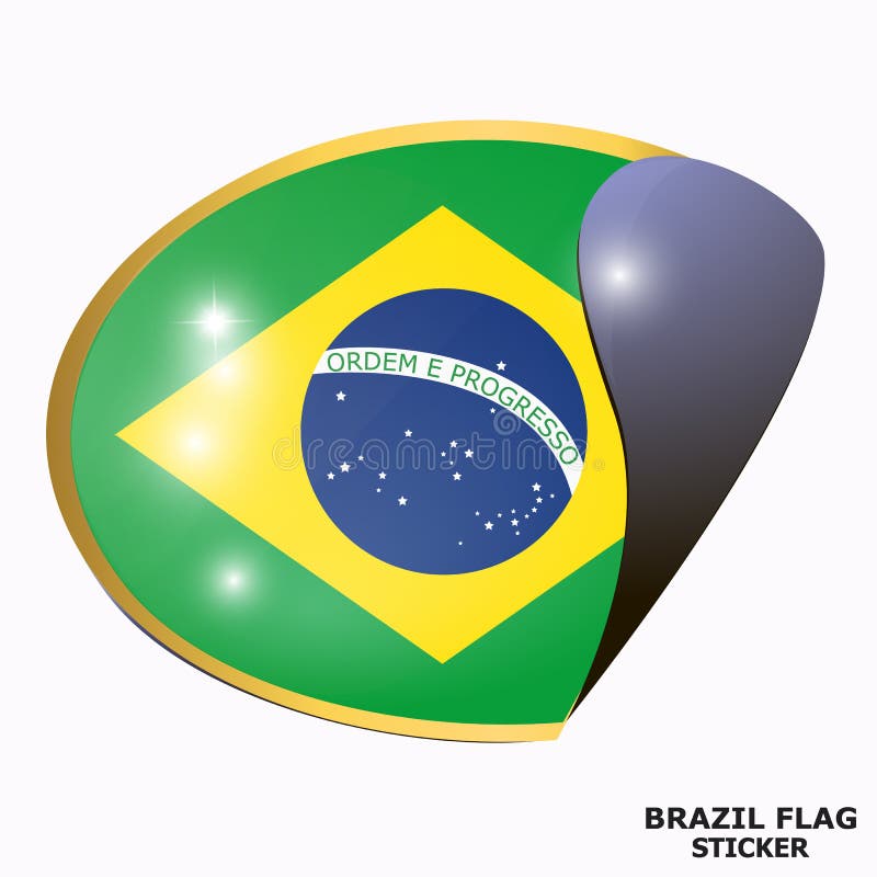 Sticker of Brazil. Illustration Stock Illustration - Illustration of ...