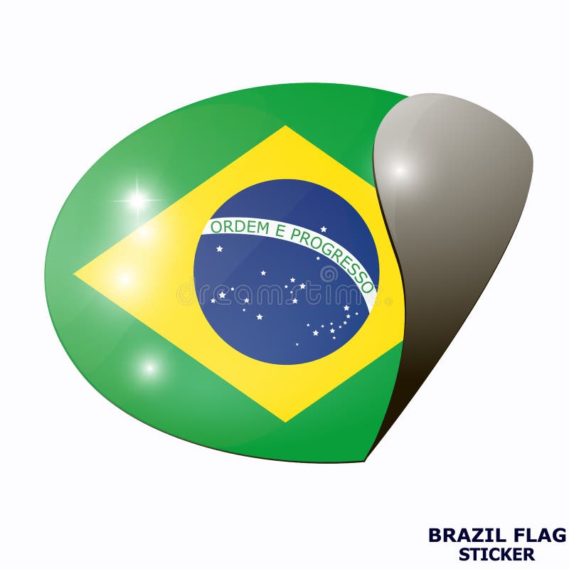 Sticker of Brazil. Illustration Stock Illustration - Illustration of ...