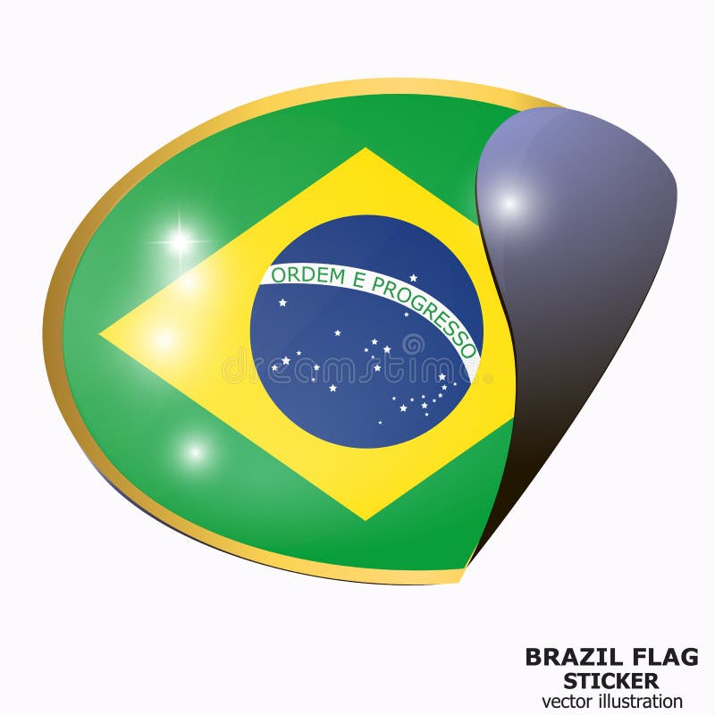 Sticker of Brazil. Vector Illustration Stock Vector - Illustration of ...