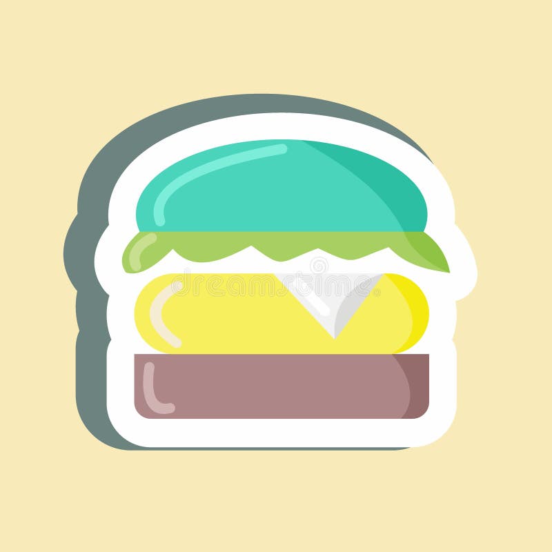 Sticker Burger. Suitable for Meat. Simple Design Editable. Design ...