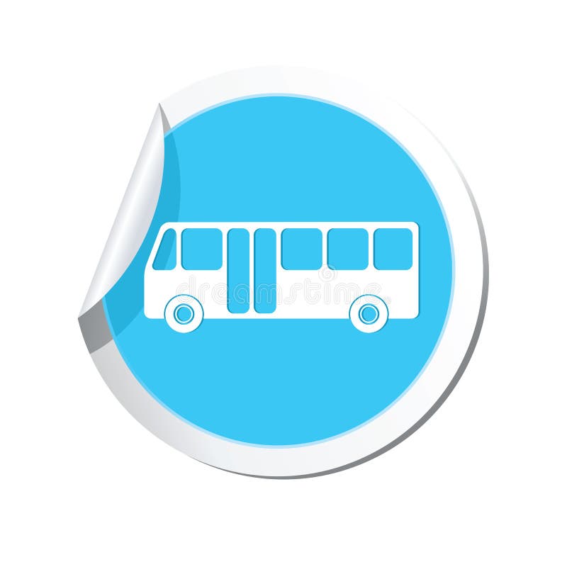 Sticker with bus icon stock vector. Illustration of position - 106435112