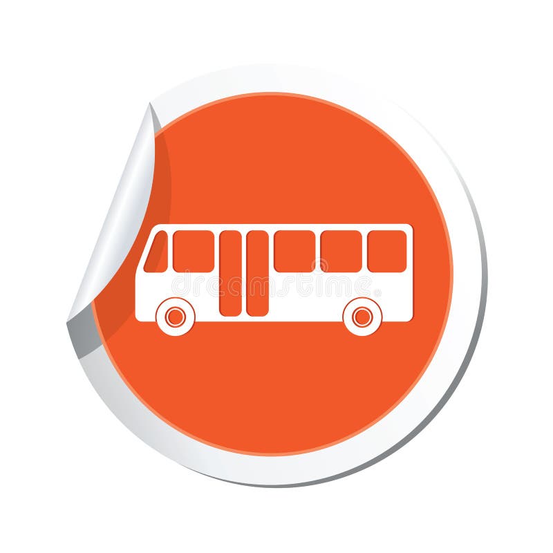 Sticker with bus icon stock vector. Illustration of position - 109460285