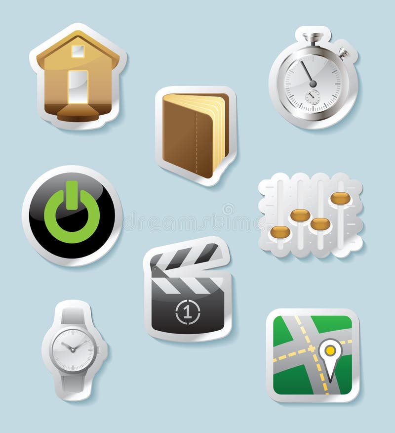 Sticker Icons for Signs and Interface Stock Vector - Illustration of ... Sticker Icons for Signs and Interface Stock Vector - Illustration of ...