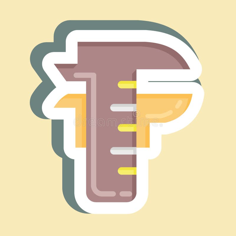 Sticker Caliper. Suitable for Education Symbol. Simple Design Editable ...