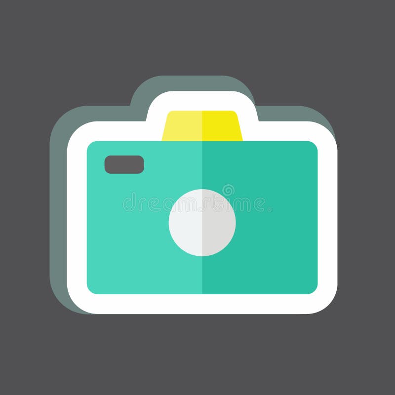 Sticker Camera. Suitable for Photo Editing Symbol. Simple Design ...