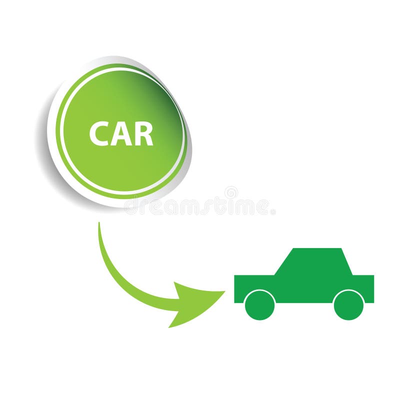 Sticker car green stock vector. Illustration of parking - 54013532