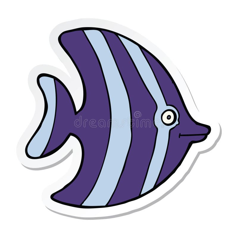 Sticker of a Cartoon Angel Fish Stock Vector - Illustration of sticker ...